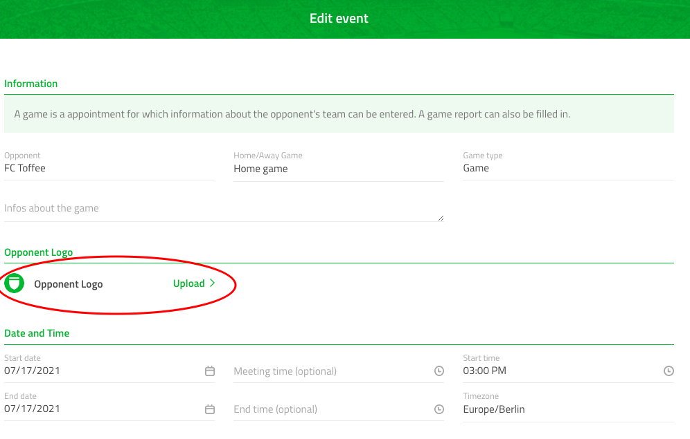 How can I upload my opponent's logo in the match report? – TeamPlus